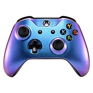 eXtremeRate Chameleon Top Shell Front Housing Faceplate Replacement Parts with Side Rails Panel for Xbox One X S Controller