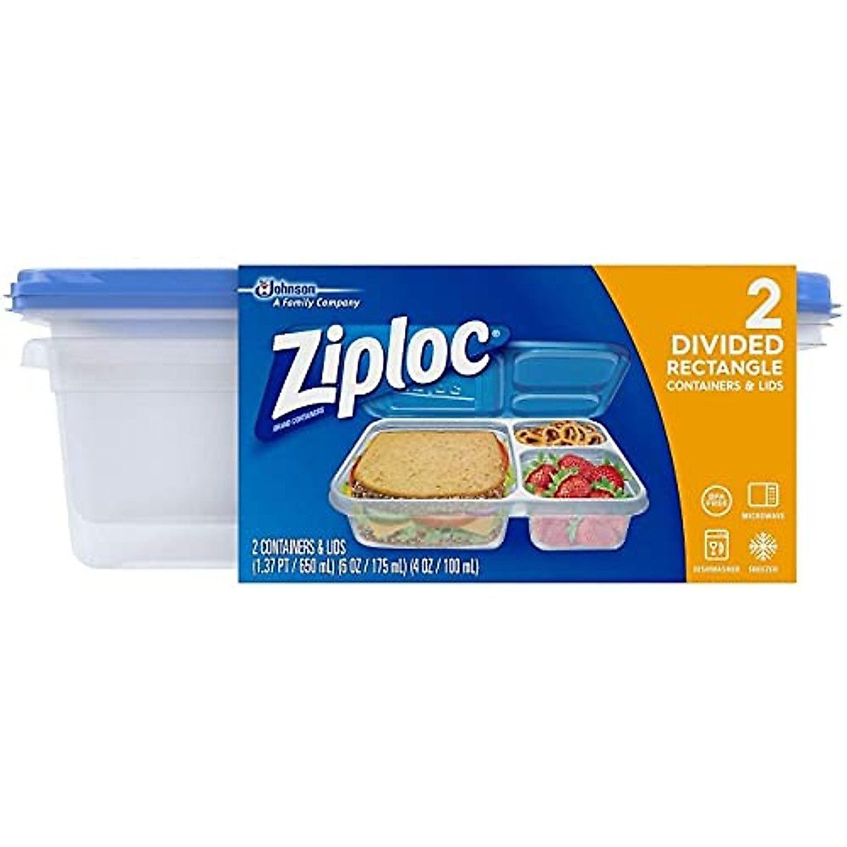 Ziploc Divided Rectangle (Pack Of 2) - PACK OF 2