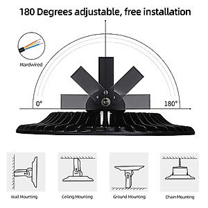 Donzake 500W UFO LED High Bay Light lamp Factory Warehouse Industrial Lighting 40000 Lumen 6000-6500K IP65 Warehouse LED Lights- Commercial Bay Lighting for Garage Factory Workshop Gym (500W 1)