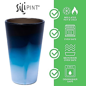 Silipint: Silicone Pint Glass Set - 2 Pack Sun Storm & Moon Beam - 16oz Unbreakable Cups, Flexible, Hot & Cold, Sustainable