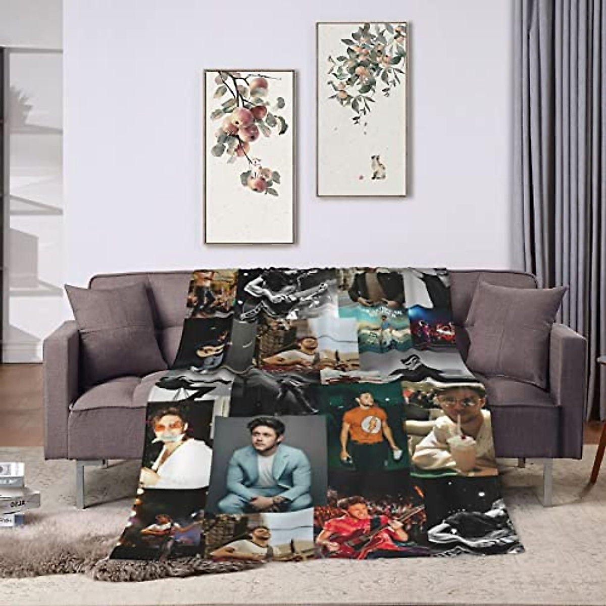 DanaJLessard Flannel Blanket Niall Singer Horan Throws Blanket Fleece Air Conditioning Blankets All Season 60"x50"