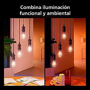 Philips Hue Dimmable Warm White Vintage Smart G25 Edison Bulb, Bluetooth & Hub Compatible (Hue Hub Optional), Voice Activated with Alexa, Google Assistant, and HomeKit