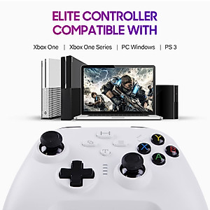 TechKen 2.4G Wireless Joystick Controller Compatible for Xbox One PC and Playtation 3 with Dual Vibration and Lager Capacity Rechargeable Battery, Elite PC P3 Controller for Xbox one