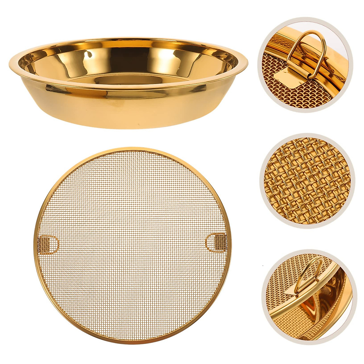 Plate,Dishes,Stainless Steel Filter Pan Korean BBQ Grill Pan Stainless Steel Container Oil Drain Container French Fries Serving Plate Convenient Fruits Plate Fruits Storage Tray Stainless Steel ( Colo