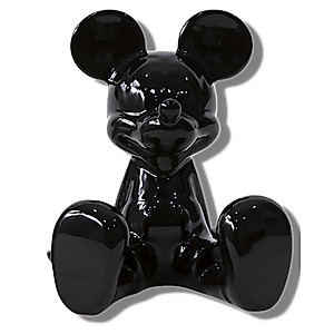 Jerry Leigh Sitting Mickey Mouse Black and White Salt and Pepper Shaker Set, Cute Disney Ceramic Shakers Kitchen Accessories and Decor, Set of 2