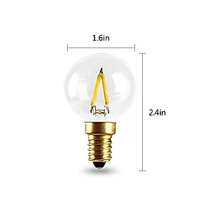 MaoTopCom E14 Vintage Edison LED Light Bulbs 1W Non-Dimmable, European Base Daylight White 6500K 10 Watt Replacement G40 Equivalent Filament Mini Globe Bulb, Clear Glass, AC 110V(6 Pack)
