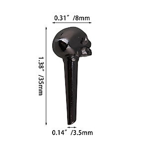 Yibuy Black Bridge End Pins Suitable for Acoustic Guitar Metal 35mm x 8m Pack of 6