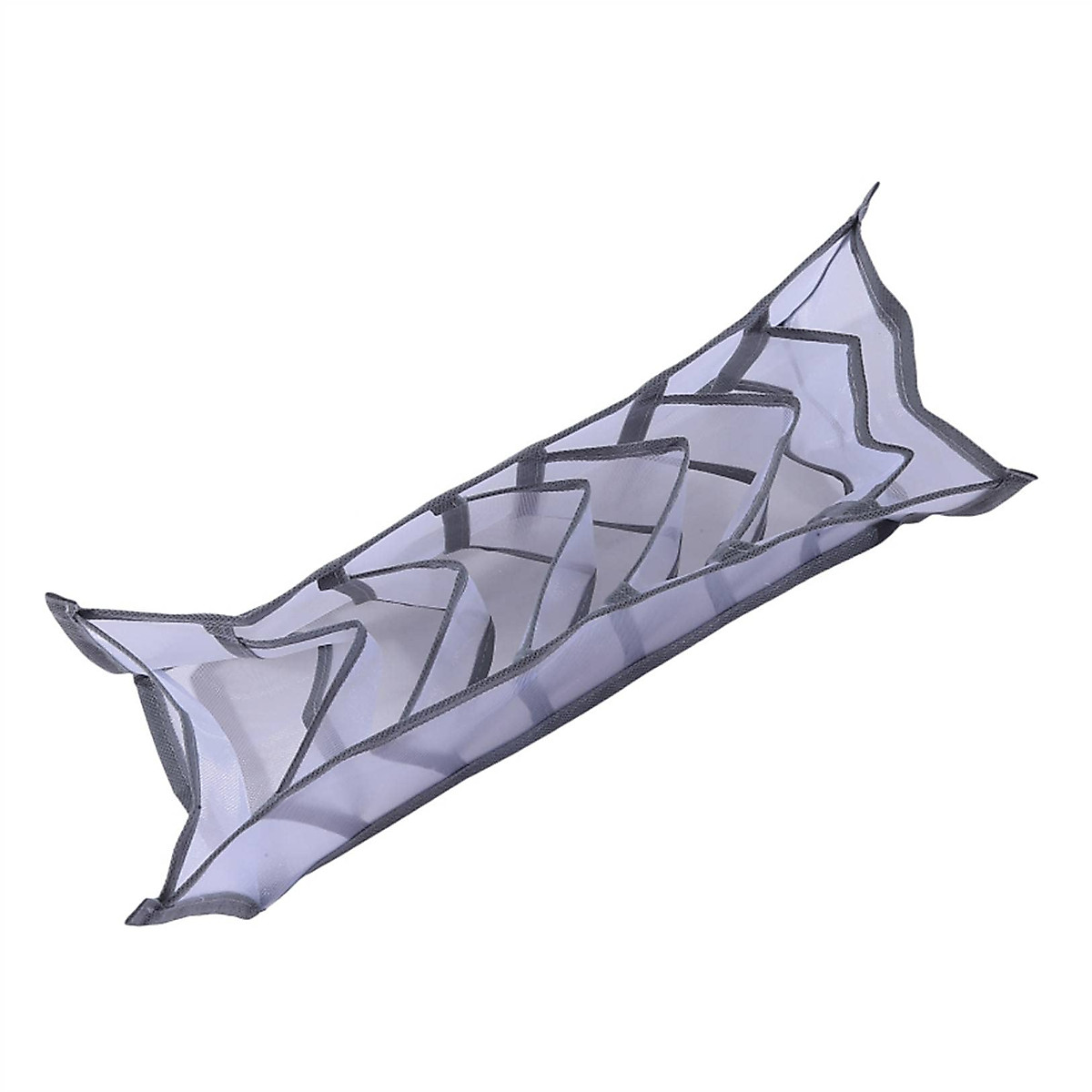 QBQBY 6/7/11 Grids Washable Wardrobe Clothes Organizer Jeans Compartment Storage Box Foldable Closet Drawer Organizer Clothes Drawer Mesh Separation Box Portable Clothes Wardrobe,Grey 2