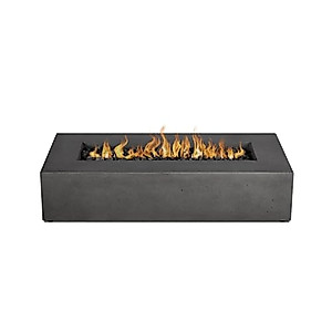 BBQGuys Signature La Valle 56-Inch Rectangle Propane Fire Table - Carbon - 1590LP-CBN