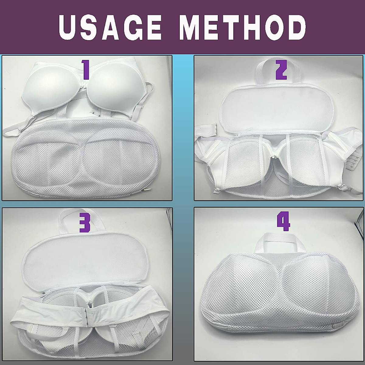 Bra Washing Bags for Laundry, Large Bra Laundry Bags for Washing Machine, Fits All Cups Anti Deformation Bra Washing Bag, Lingerie Bags for Washing Delicates (6 Pcs - Pink XXL)