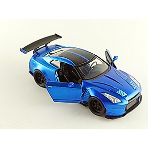 Jada Toys Fast & Furious 1:24 2009 Brian's Nissan GT-R R35 Ben Sopra Die-cast Car, Toys for Kids and Adults Blue