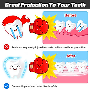 MENOLY Youth Mouth Guard - 5 Packs Football Mouth Guard, BPA Free Mouth Guard with Portable Case, Mouth Guard Sports for Boxing, Basketball, Lacrosse, MMA, Hockey, Wrestling, Soccer