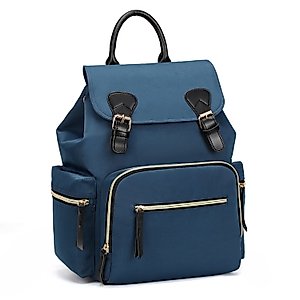 QIMIAOBABY Diaper Backpack, Waterproof Nylon Baby Nappy Storage Bag (Blue)