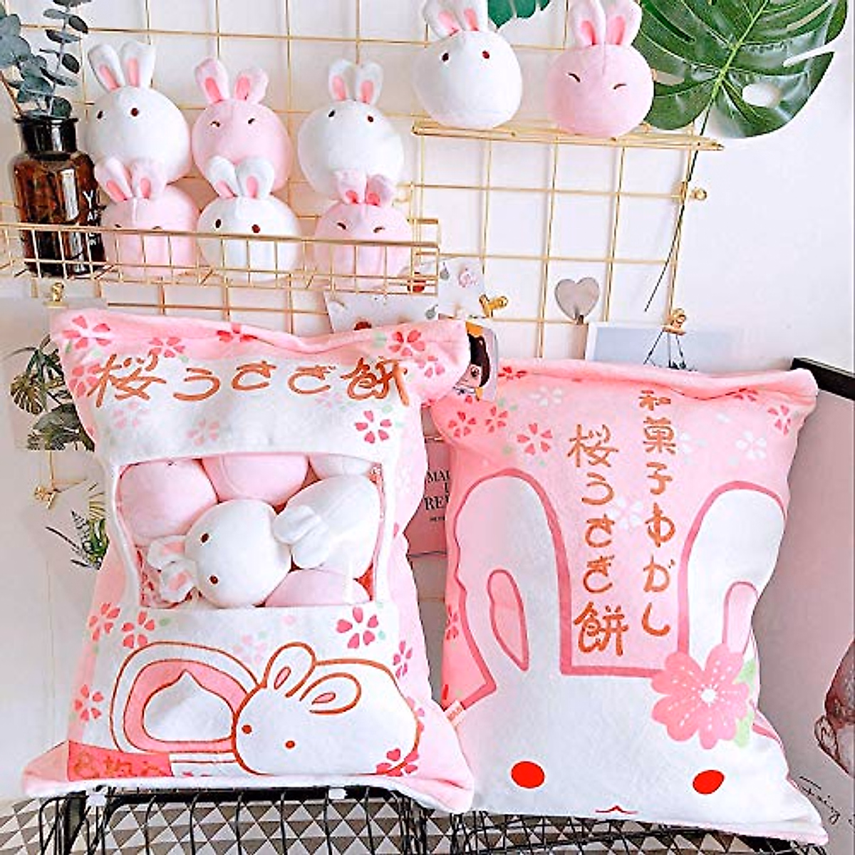 REFAHB Cute Plush Pillow Throw Pillow Removable Stuffed Animal Toys Creative Gifts for Girls (Bunny)