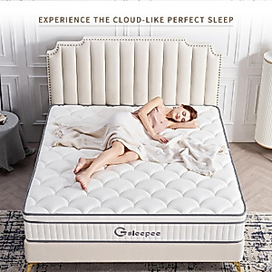 Gsleepee King Mattress, 12 Inch King Size Mattress in a Box, Gel Memory Foam Hybrid Mattress for Motion Isolation, Soft and Comfortable Mattress, Pressure Relief, Medium Firm Support