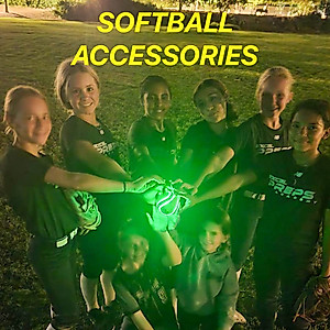 SPARK CATCH Light Up 12" Glow in The Dark Fastpitch Softball for Girls, Teens, and Players (Neon Green)