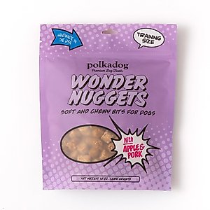 Polkadog Pork & Apple Wonder Nuggets Dog Treats – All-Natural Pet Training Treats for Dogs – Healthy, Handmade Puppy Snacks – Bite-Sized, Soft, Chewy Treats for Pets – 10oz
