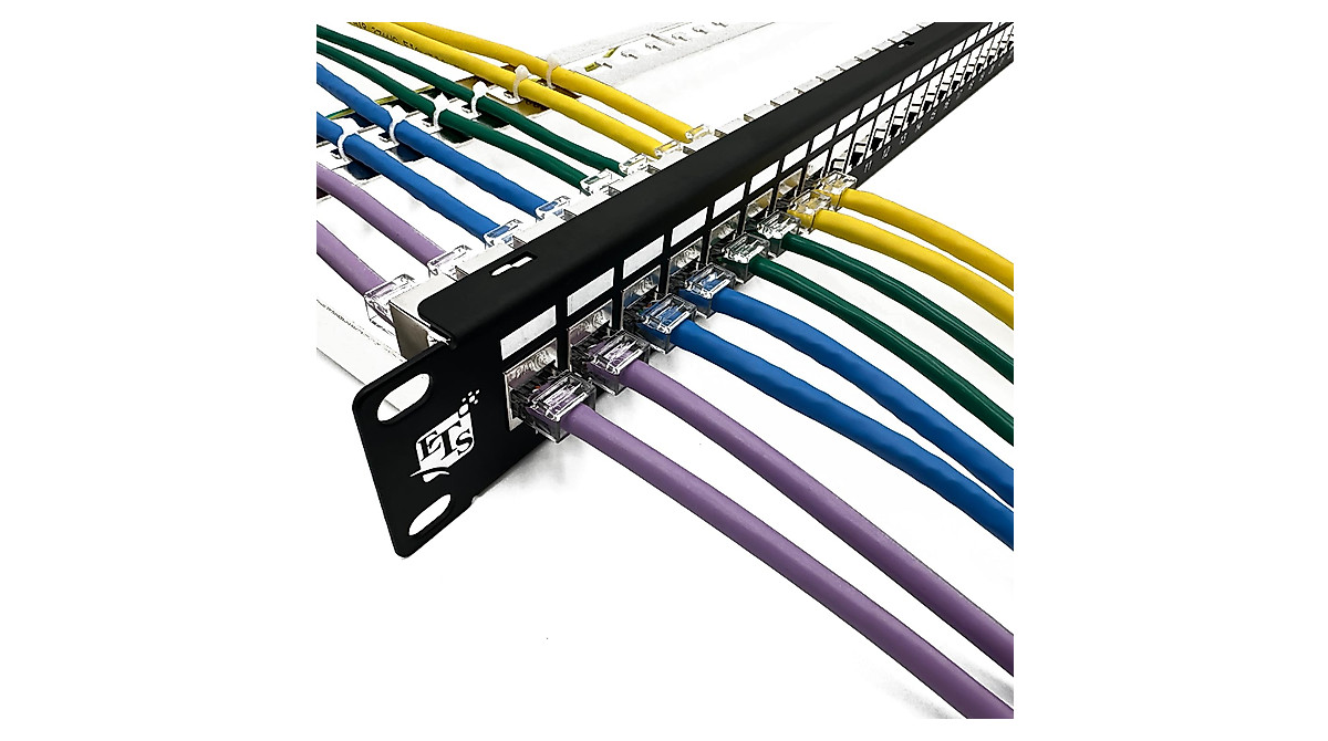 ETS 24-Port CAT6A FTP Shielded 1U Patch Panel 19-Inch Loaded w/Tool ...