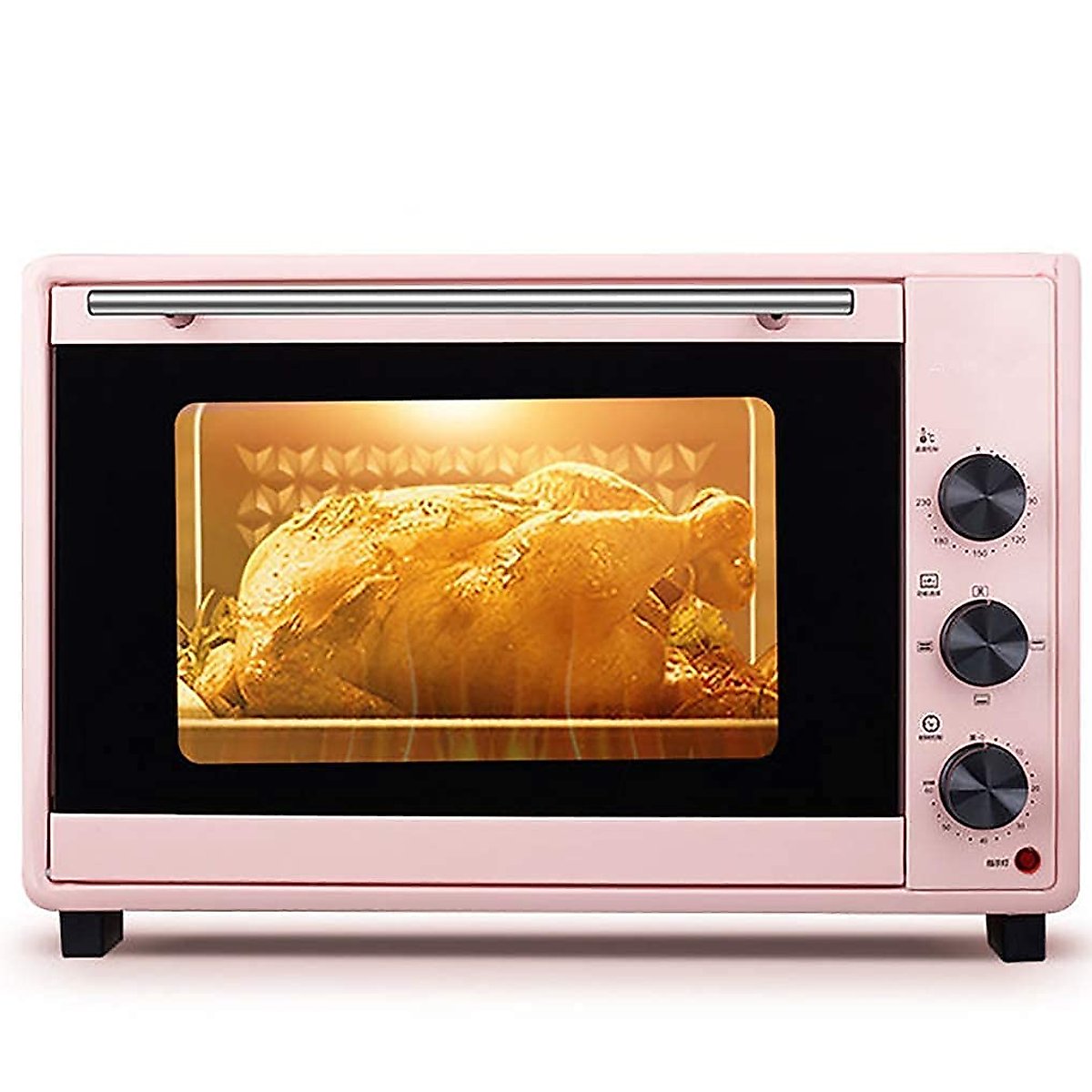 40L Oven,Adjustable Temperature 0-230℃ and 60 Minutes Timer Five-Layer Baking Position Multi-Function Electric Oven Kitchen Convection Oven (Pink)