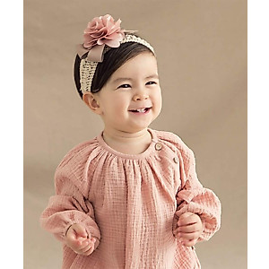 Denifery Baby Girls Cute Headband Elastic Lace Hair Band Pink Flower Headband Hair Accessories