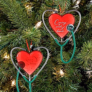 Heart Stethoscope Caring Decor, Christmas Heart Stethoscope Ornament, A Unique Appreciation Gift for Doctors, Nurses, and Caregivers, Adorn Your Christmas Tree with Medical Heart