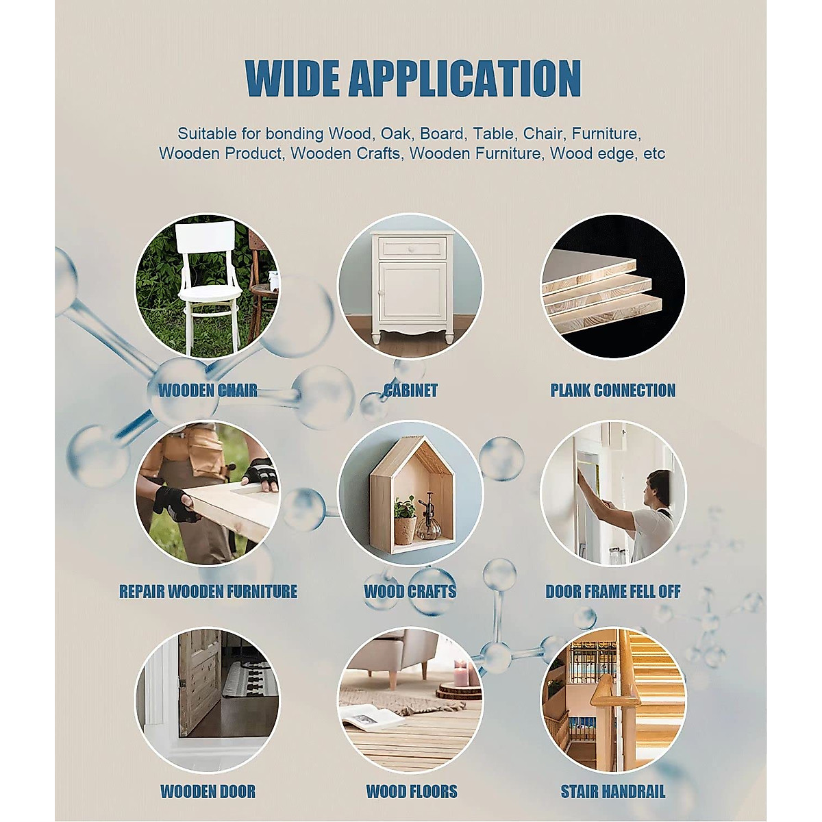 Wood Glue 20g, Wood Adhesive, Instantly Strong Adhesive for bonding Wood, Instant Super Glue for Wood, Oak, Wooden Furniture, Wooden Product, Wooden Crafts, Wood Edge