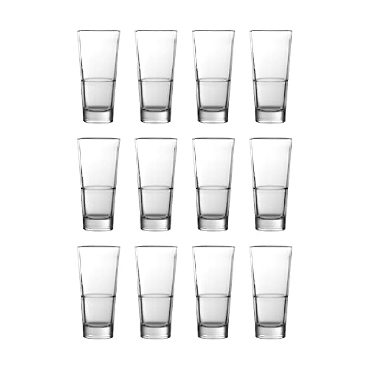 Fortessa Basics Elixir Everyday 12 Pack Set Glassware Kitchen and Barware Great for: Beer, Cocktails, Water, Juice, Iced Tea, Soft Drinks., Cooler Glass, 16 Ounce