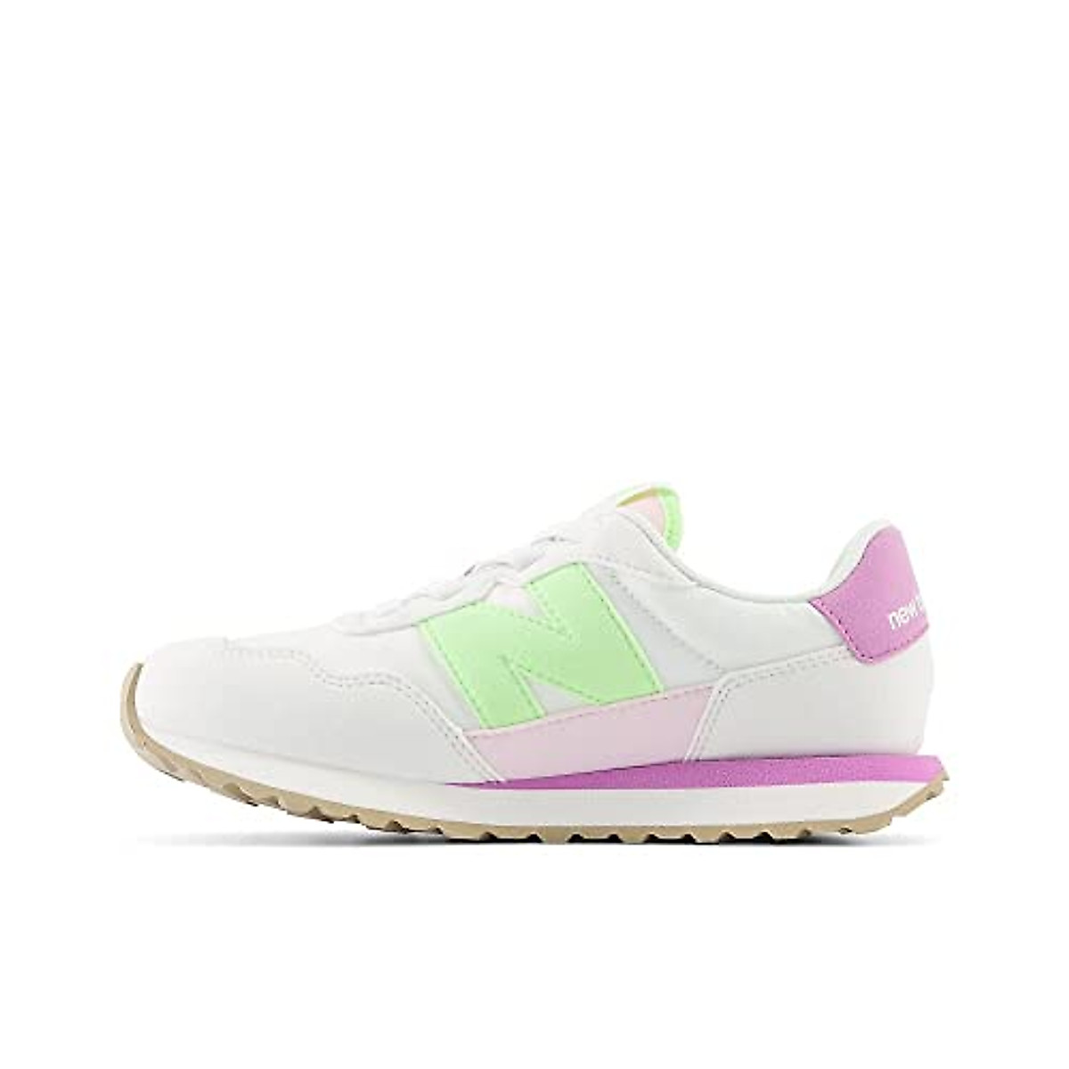 New Balance Kids 237 Bungee Sneaker, REFLECTION/CAPRICORN/MINT FLASH, 2 M Little Kid (4-8 Years)