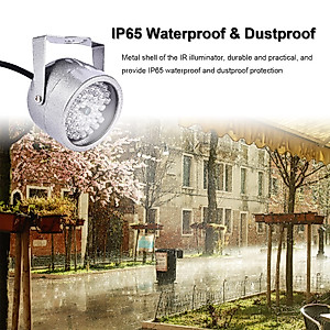 ASHATA IR Illuminator, 48 LEDs Night Vision IR Infrared Light for Security Camera CCTV and IP Camera, 60 Degree Wide Angle, Waterproof, Illuminating Distance of 16 to 66ft, Auto Light on Sensor