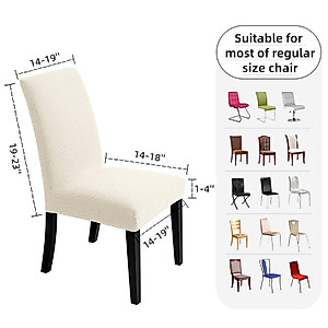Chair Covers for Dining Room - Stretch Chair Slipcovers for Decorative Seat Protector Armless Removable Washable Elastic Dinner Universal Spandex Solid Chair Slip Covers Set…