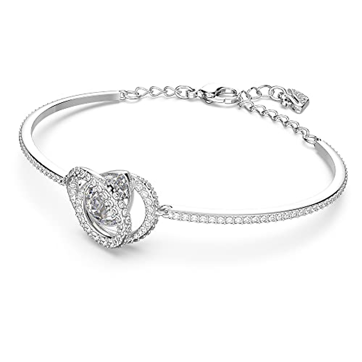 Swarovski Generation Bangle, White, Rhodium Finish