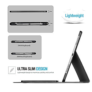 ProCase Keyboard Case for iPad Pro 12.9 2022 2021 2020 2018, Slim Shell Lightweight Cover with Magnetically Detachable Wireless Keyboard for iPad Pro 12.9 Inch 6th 5th 4th -Black