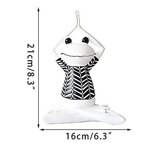 Yoga Frog Resin Statue, Smiling Frog Sitting In Meditation Black And White Check Stripe Printing For Home Desk Office Bathroom Decoration Garden Statue Indoor And Outdoor Decorative Ornaments