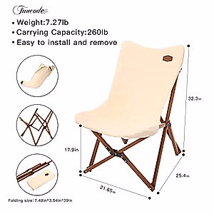 Funcode Portable Folding Camping Chair with Carry Bag for Camping,Beach,Picnic,Garden,Patio(Beige01).