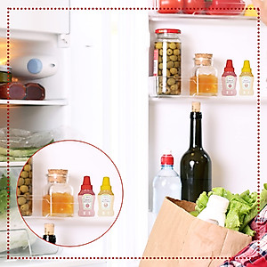 EOPER 4 Pieces 25 ml Mini Empty Squeeze Bottles for Sauce, Plastic Condiment Dispenser Reusable Ketchup Squeeze Bottles Portable Honey Storage Containers Jars