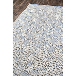 Momeni Hermosa Geometric Hand Woven Light Blue Area Rug 7'9"" X 9'9""" (HRM-1)