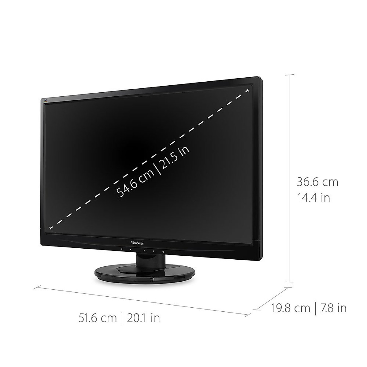 ViewSonic VA2246M-LED 22 Inch Full HD 1080p LED Monitor with DVI and VGA Inputs,Black