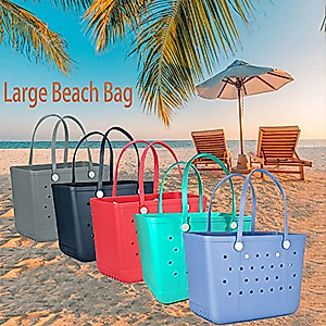 Juyeesm X Large Rubber Beach Bag, Waterproof Sandproof EVA Beach Tote Bag Portable Outdoor Open Tote Handbag Bag for Beach Boat Pool Sports