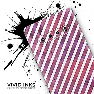 DesignSkinz White Slanted Lines Over Pink and Purple Grunge Surface Protective Vinyl Decal Wrap Skin Cover Compatible with The Samsung Galaxy S20 (Screen Trim & Back Glass Skin)