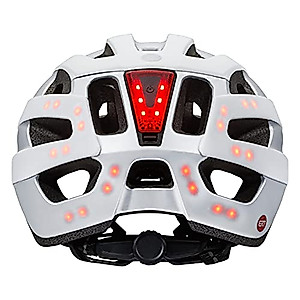 Schwinn LED Insight ERT Bike Helmet for Youth Boys Girls, Front & Rear LED Lights, Can Fit Head Circumference 54-58 cm, 19 Air Vents, Adjustable Strap, Medium White