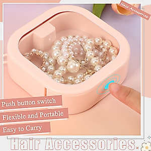 VOCOOL 3 Pcs Portable Hair Tie Organizer, Travel Qtip Holder, Hair Accessories Organizer, Storage Boxes, Hanging Small Items Containers, Cotton Swab Dispenser, Gifts for Girls, Women, Mom