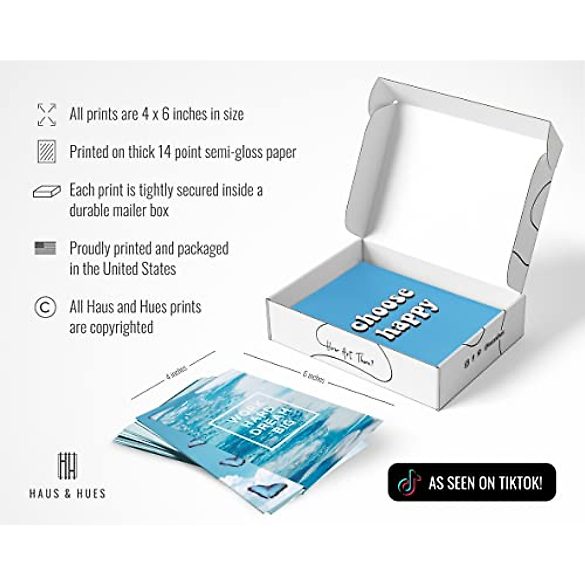 HAUS AND HUES Blue Photo Collage Kit for Wall Aesthetic Décor Beach Aesthetic Posters & Aesthetic Pictures for Wall Collage | Aesthetic Blue Wall Collage Kits College Room Decor (Set of 50)