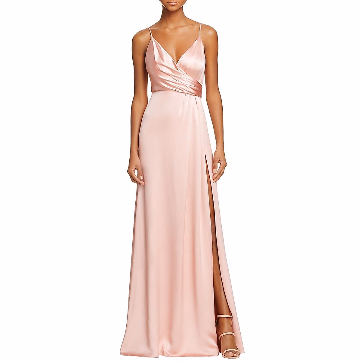 Jill Jill Stuart Womens Satin Wrap Evening Dress Pink 6