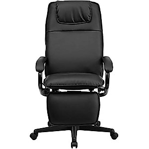 Flash Furniture Robert High Back Black LeatherSoft Executive Reclining Ergonomic Swivel Office Chair with Arms