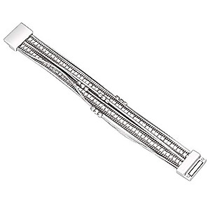 Fesciory Leather Wrap Bracelets for Women, Boho Leopard Multi-Layer Crystal Beads Cuff Bracelet Jewelry