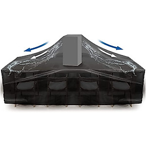 Outdoor Furniture Cover Waterproof, Patio Furniture Covers 137 Inch Large Size Sectional Couch Covers Rectangle Outside Weatherproof for Deck, Lawn and Backyard 137"L X 102"W X 35"H