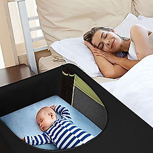 Dofilachy Blackout Cover for Pack N Play - Crib Blackout Cover Tent - Canopy Cover - Breathable Travel Crib Tent - Portable Stretchy Blackout Tent (Black)