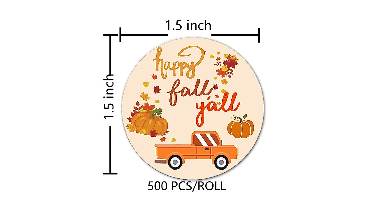 Happy Fall Y'all Stickers | Thanksgiving Autumn Labels