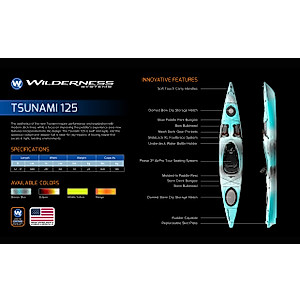 Wilderness Systems Tsunami 125 - Sit Inside Touring Kayak - Multiple Storage Options - 12.6 ft - Mango