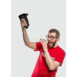 VOMQIDI Portable Can or Bottle Cooler & Cup with Bottle Opener Keychain, 2 Pcs Detachable Expandable Hose to Funnel Your Drink, Cup Lanyard, Built for Party Bar Beer Funnel (Black)